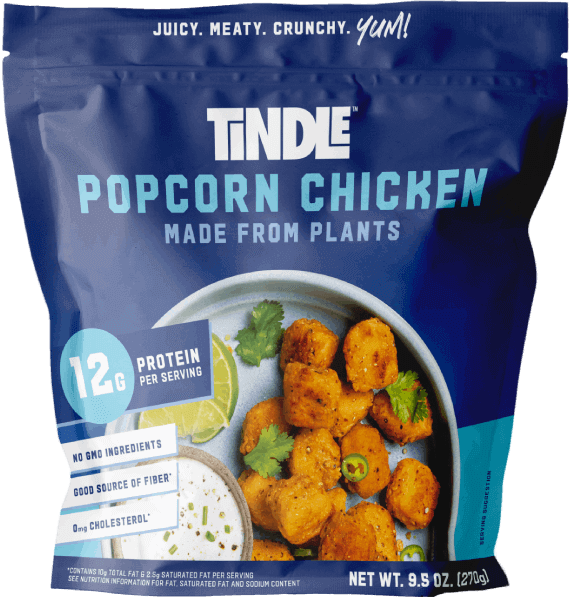 TiNDLE Popcorn Chicken, 9.5oz | Crispy, Plant-Based Chicken Bites ...